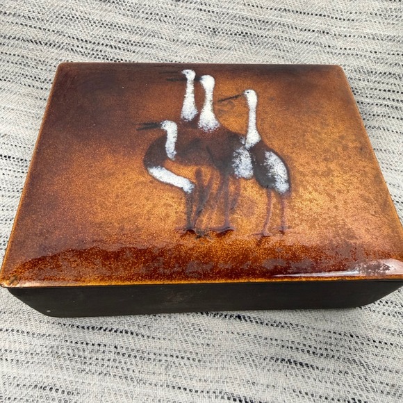 Bovano of Cheshire | Other | Vintage Bovano Of Cheshire Birds Cranes ...